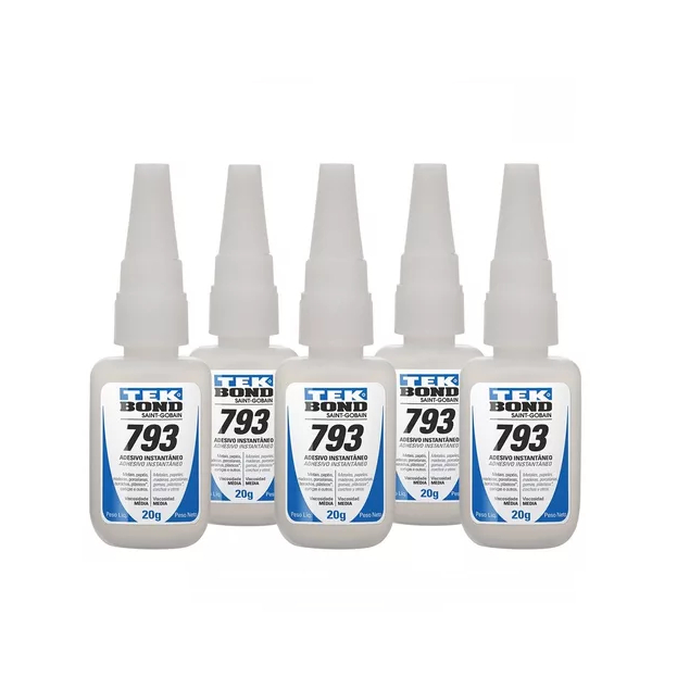 Kit 5 Cola Multiuso Super Bond Instantânea 20g Tekbond 793 | Shopee Brasil