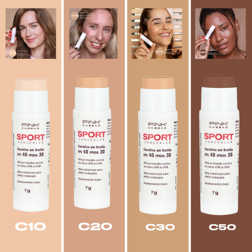 Corretivo Pink Cheeks Fps40 Resistente Ao Suor 7g Cores | Shopee Brasil