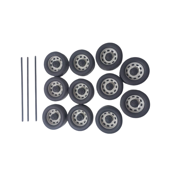 kit roda de 7 cm de plastico 11 unidades igual a foto ja com eixo liso ...