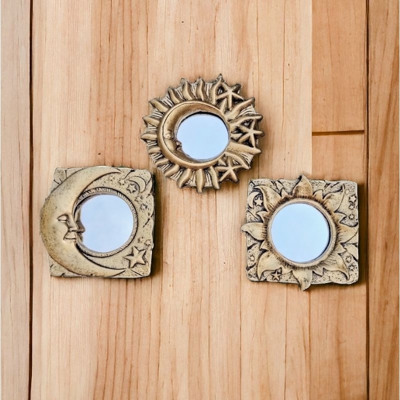 Trio de espelhos sol, lua e estrelas. | Shopee Brasil