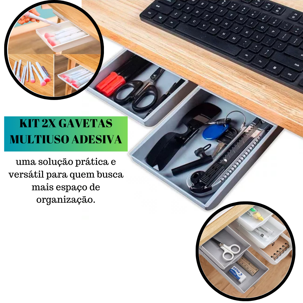 Mini Gavetas Secreta Adesiva Organizadora Multifuncional Armazenamento ...