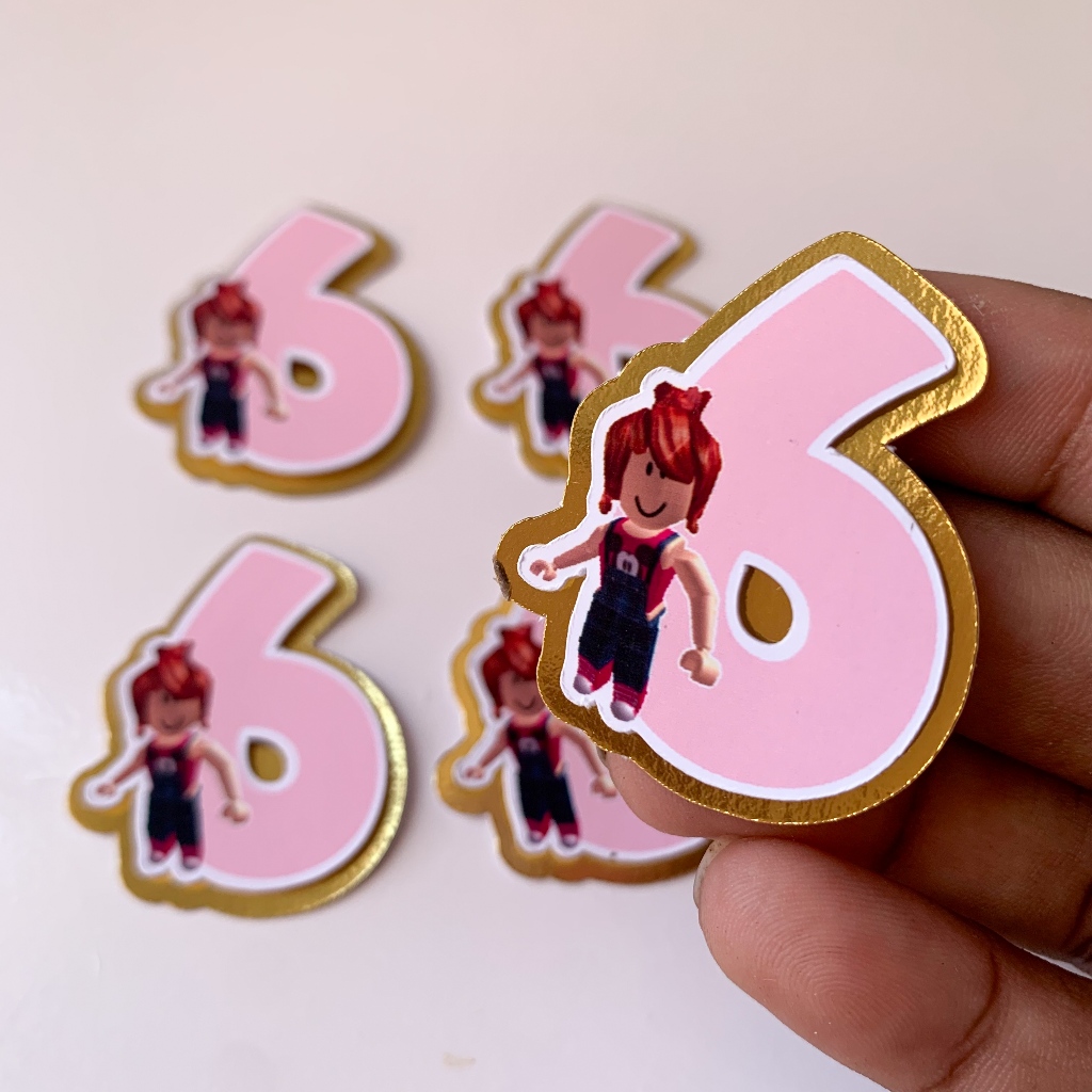 10 Apliques 3D Número ROBLOX MENINA - DOURADO | Shopee Brasil