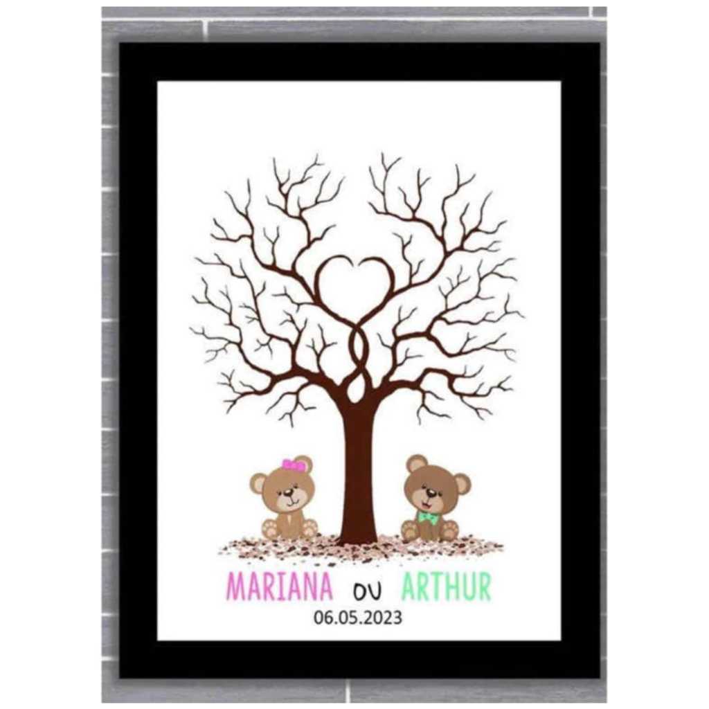 Quadro Placa Recepção Chá Revelação Árvore Digitais Realeza | Shopee Brasil