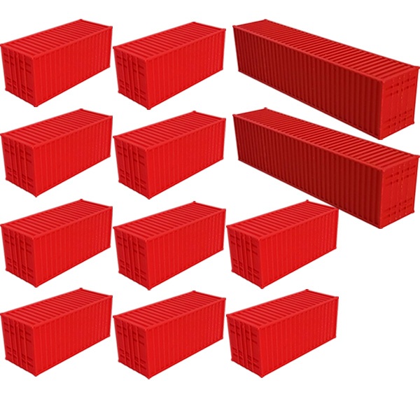 Kit 10 Miniaturas Container 20 Pés e 2 Miniaturas Container 40 Pés ...