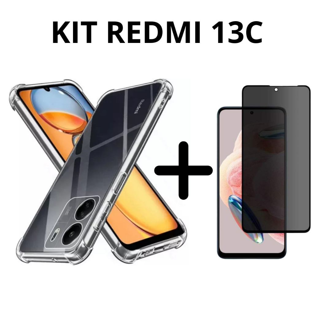 Kit Redmi 13c Capa capinha Anti Impacto proteção + Película De ...