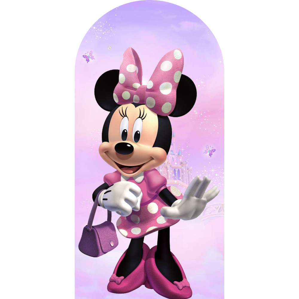 PAINEL DE FESTA MINNIE VERTICAL ROMANO NA MEDIDA DE 2,00M DE ALTURA X 1 ...
