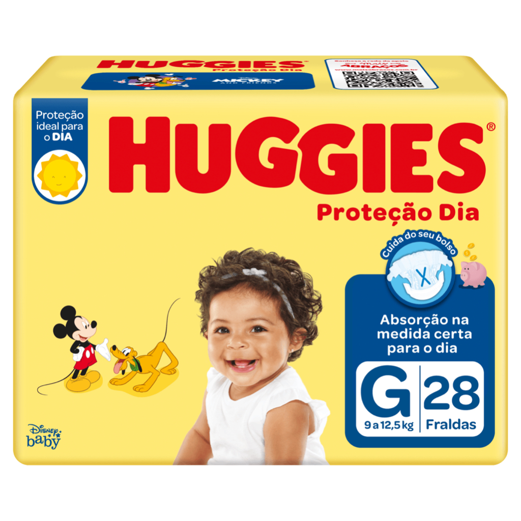 Fralda Huggies Proteção Dia G 28 Unidades (9 Kg A 12,5 Kg) | Shopee Brasil