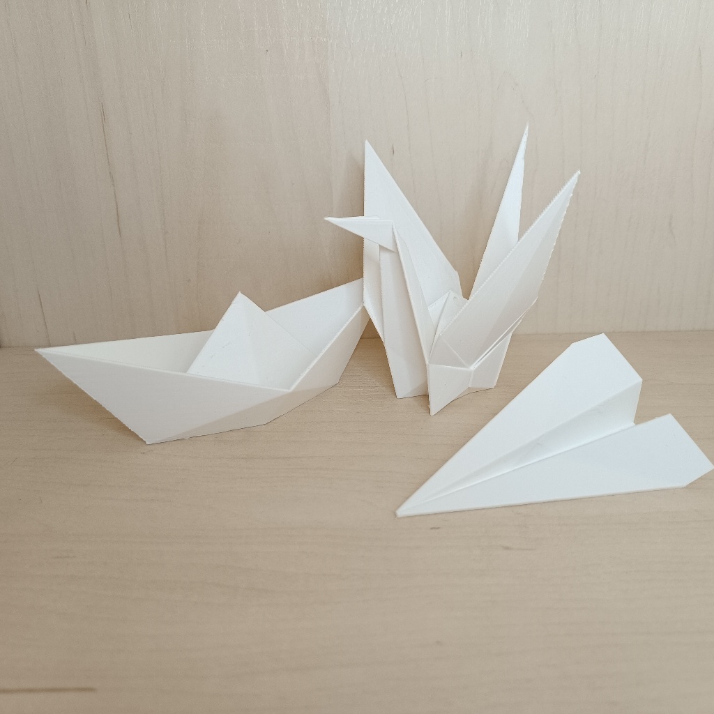 Kit Decorativo estilo Origami 3 Peças Tsuru Barco e Avião feito em ...