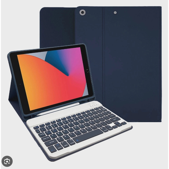 Capa Case Teclado Touchpad Com Slot Para Caneta Compatível iPad 7/8/9 ...