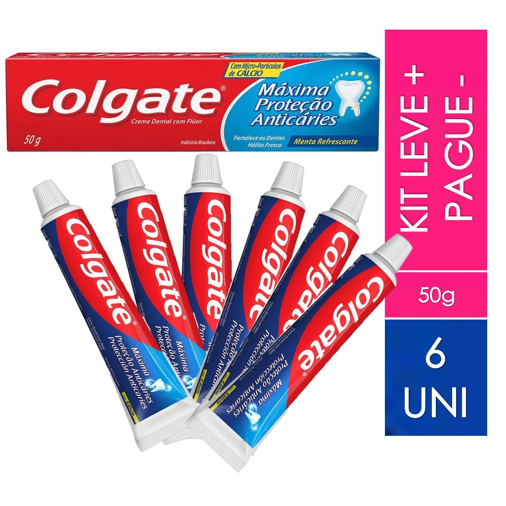 Kit 6 Pastas de Dente COLGATE 50g | Shopee Brasil
