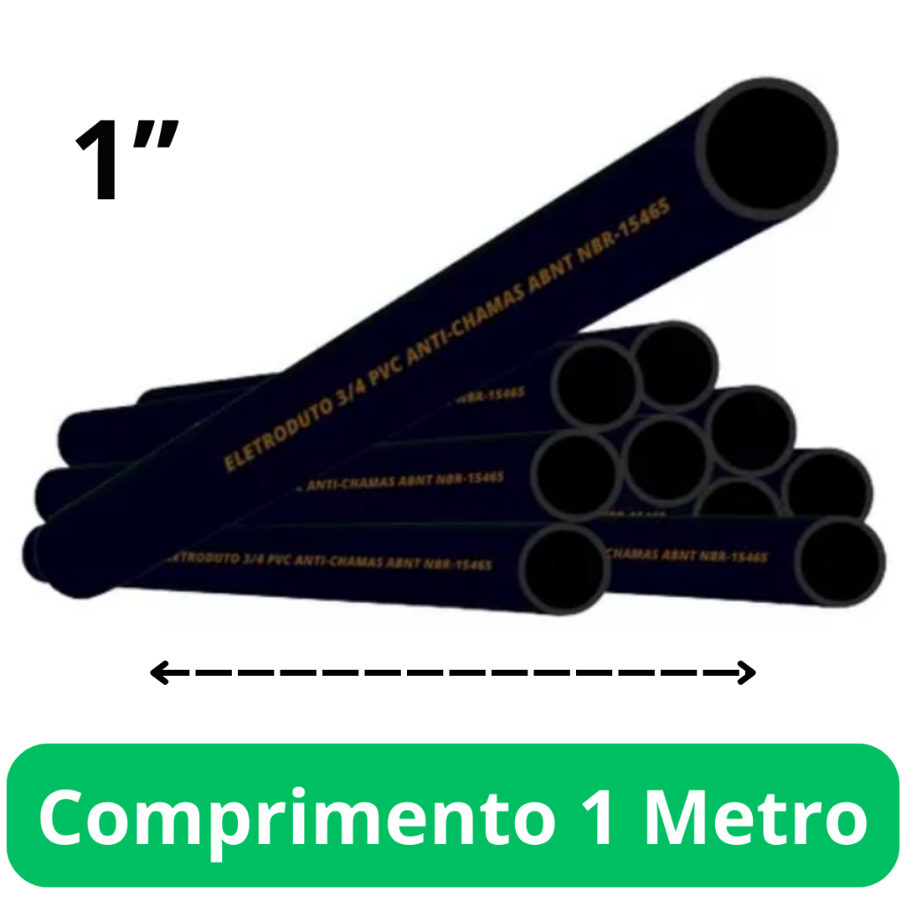 Conduite Eletroduto Preto de Sobrepor 1 Polegadas Barra 1 Metros Pvc ...