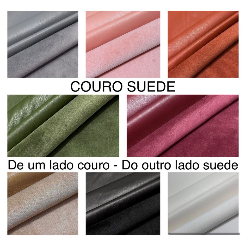 Tecido Couro Suede Com Elastano 1mt X 1,40mt InvernO- Um lado=couro ...