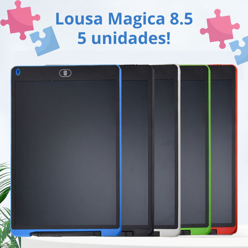 Kit 5 Unidades De Lousa Mágica Tela Lcd 8.5 Polegadas Infantil De Escrever E Desenhar | Shopee ...