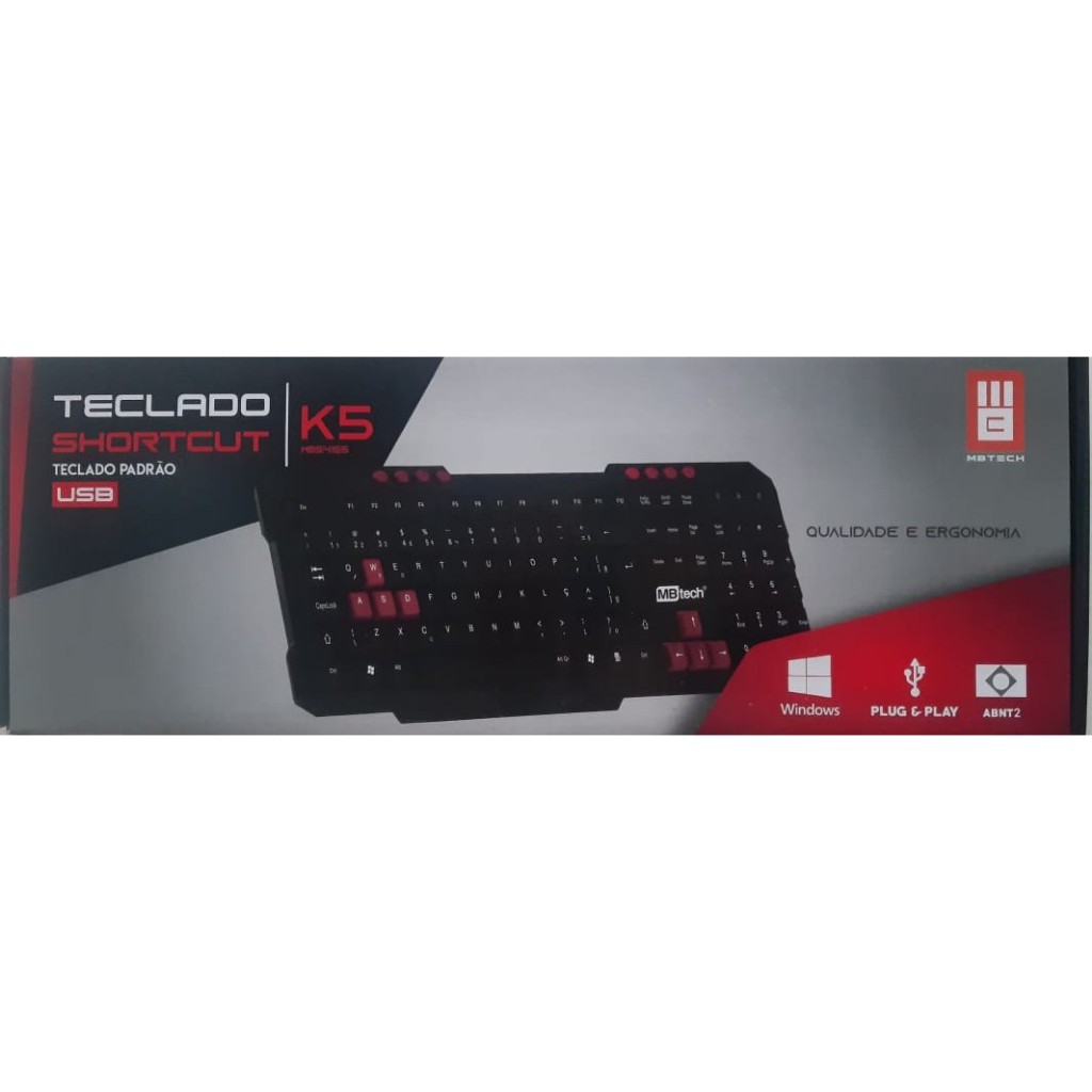 Teclado Padrão Usb Shortcut K5 MB54155 MBTECH ABTN2 | Shopee Brasil