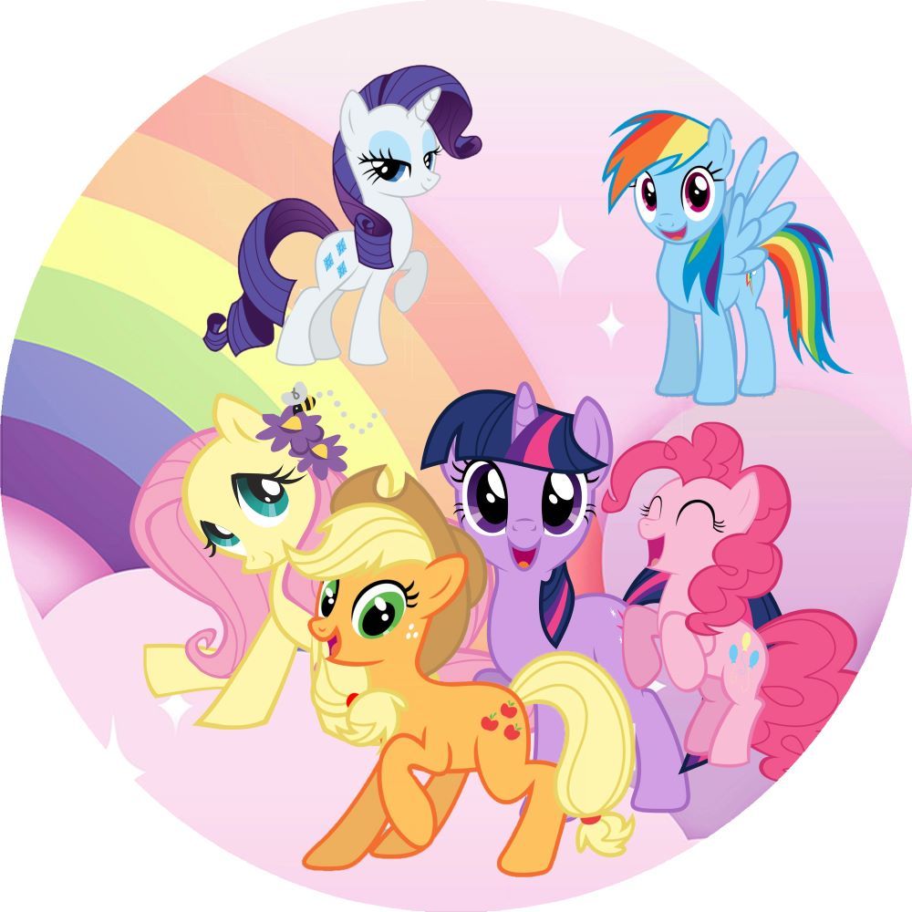 PAINEL DE FESTA MY LITTLE PONY REDONDO NA MEDIDA DE 1,50M DE DIAMETRO ...