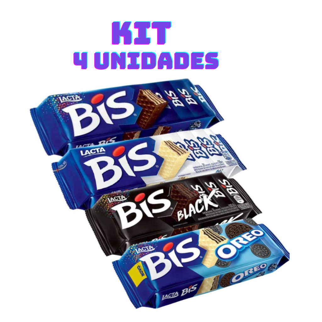 Bis Wafer Lacta Pacote 100,8g Kit 4 Unidades Envio Imediato | Shopee Brasil