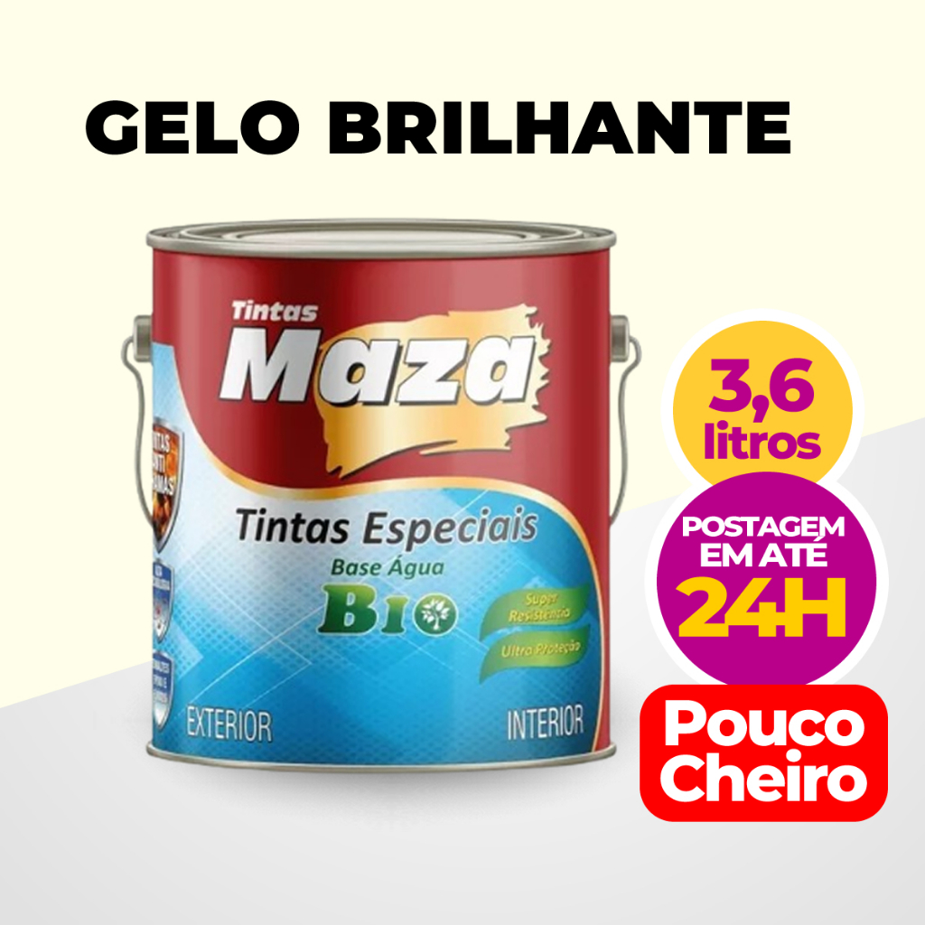 Tinta Esmalte A Base de água Brilhante Cor Gelo Maza 3,6L Azulejos ...