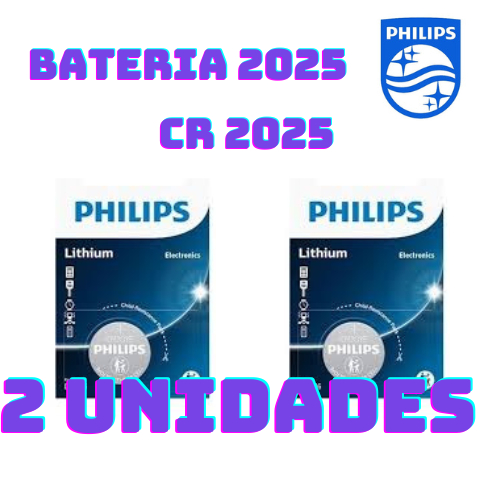 Pilha Redonda Bateria CR 2025 Philips 2 Unidades Lithiun | Shopee Brasil