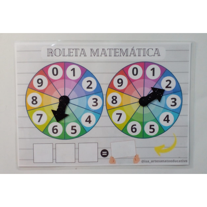 Roleta matemática, recurso, atividade, plastificado, adição, subtração ...