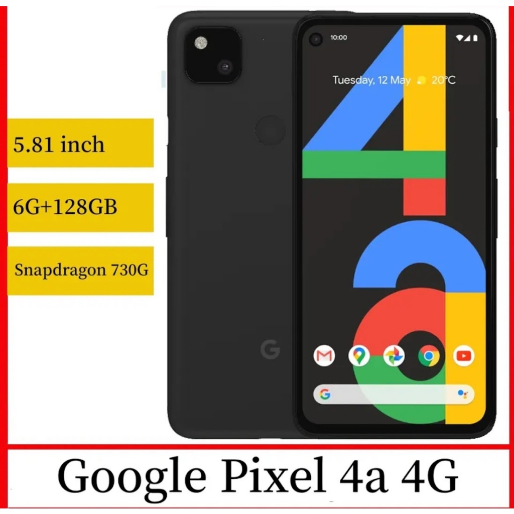 Google Pixel 4a 4G , 5.81 ", 6GB + 128GB, 12.2MP, Snapdragon 730G, Octa Core Android 10 LTE ...