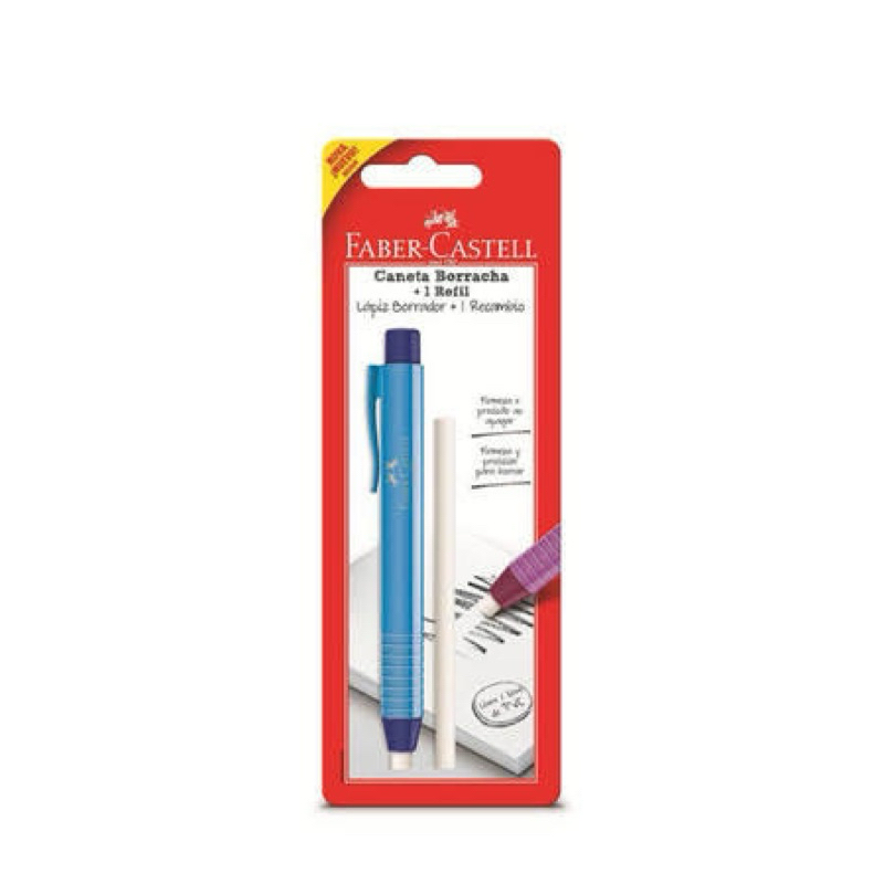 Borracha Caneta + 1 refil Faber-Castell | Shopee Brasil