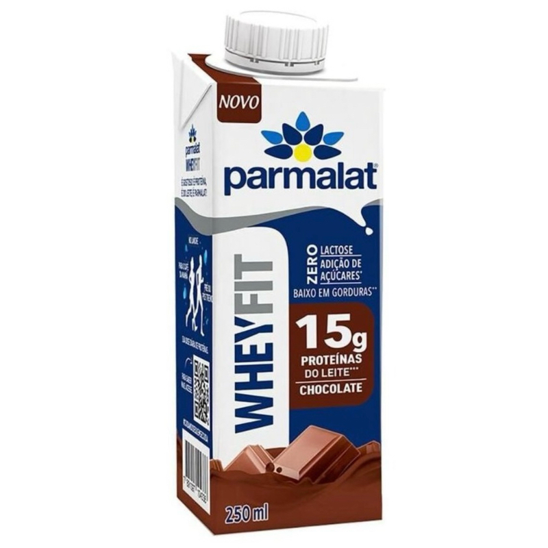 Whey Fit Parmalat Chocolate 15g Proteína 250ml - 12 Unidades | Shopee ...