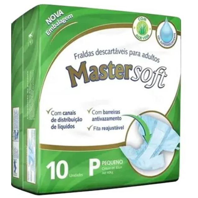Fralda Geriátrica tamanho P Mastersoft com 10 Unidades | Shopee Brasil