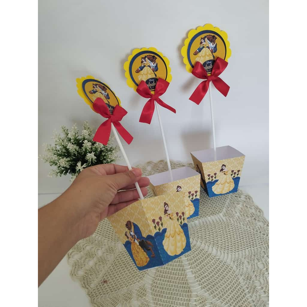 Kit Festa Centro de mesa| Capechó tema A BELA E A FERA Personalizados ...