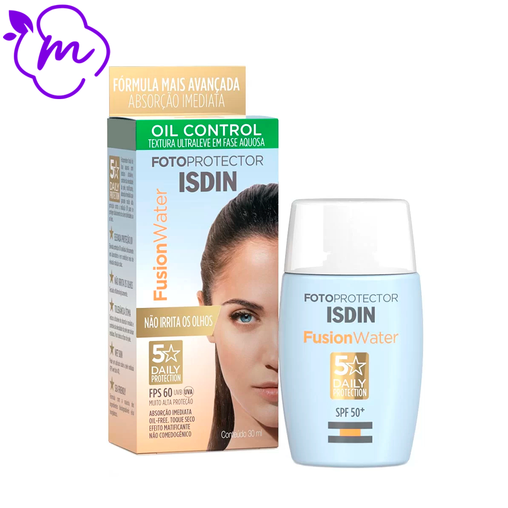 ISDIN PROTETOR SOLAR FACIAL FUSION WATER 5 STARS FPS 60 30ML | Shopee Brasil