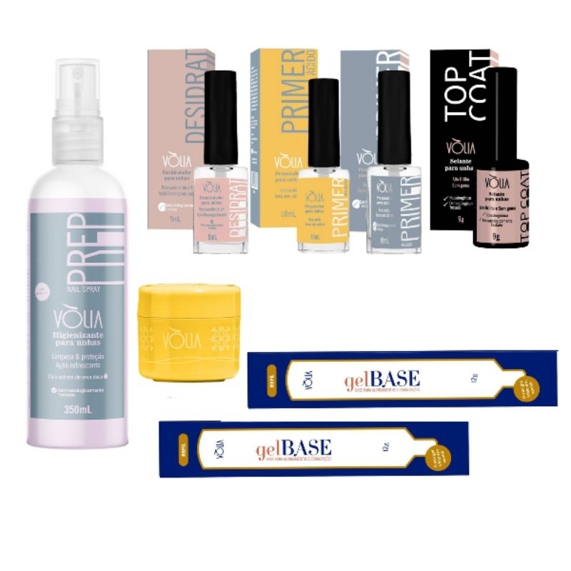 Kit Alongamento de Unhas Vólia Preparadores Prep 350ml + Desidrat ...