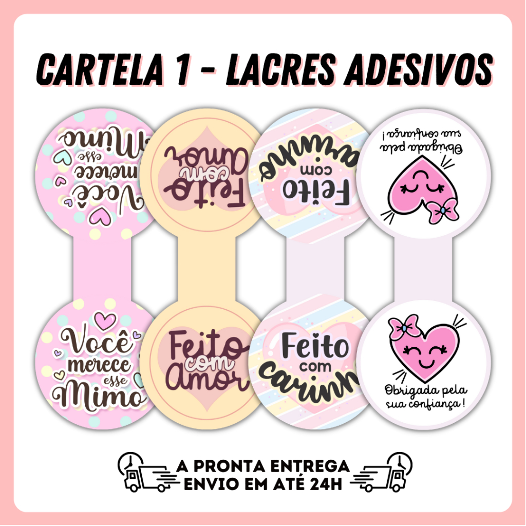 100 Lacres Adesivos Agradecimento Fecha Sacola Etiqueta Adesiva Embalagem Cliente Saco Presente ...