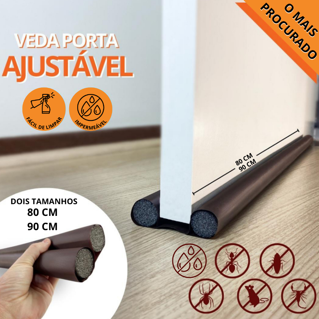 Veda Porta Protetor Inseto Poeira Flexivel PVC Varios Tamanhos 80cm ...