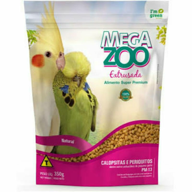 Mega zoo extrusada calopsita e periquitos PM13 350g | Shopee Brasil