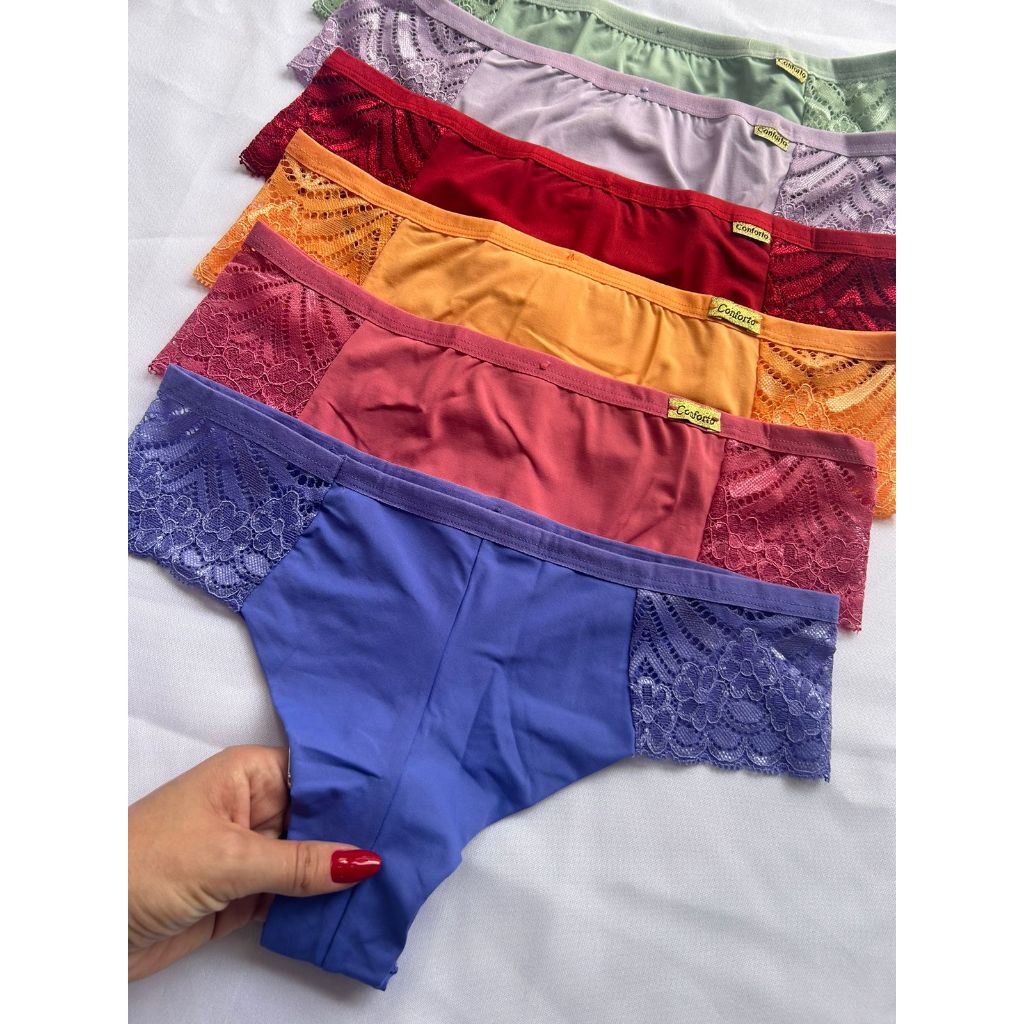 Kit calcinha fio duplo conforto poliamida micro fibra dia a dia moda ...