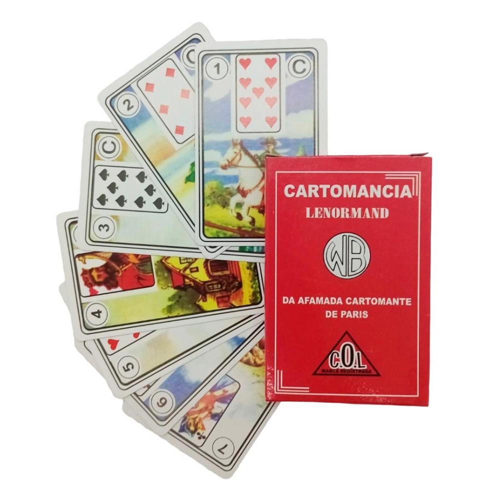 Baralho Tarot Lenormand Cartomancia Vermelho - 36 cartas + manual ...