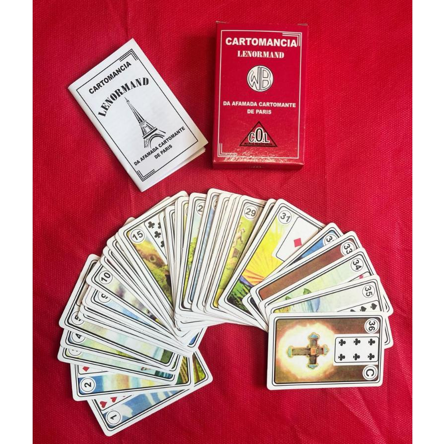 Baralho Tarot Lenormand Cartomancia Vermelho - 36 cartas + manual ...