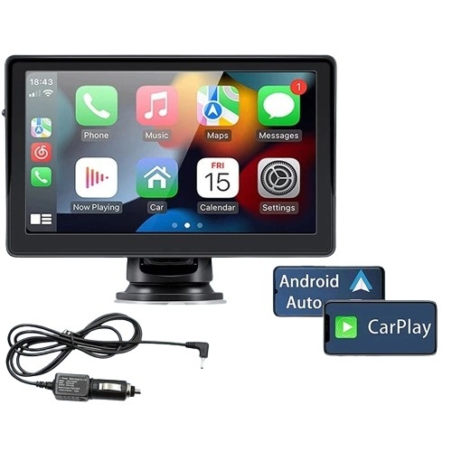 Multimídia Portátil Universal Espelha via Bluetooth, Android Auto e Carplay - Não precisa de ...
