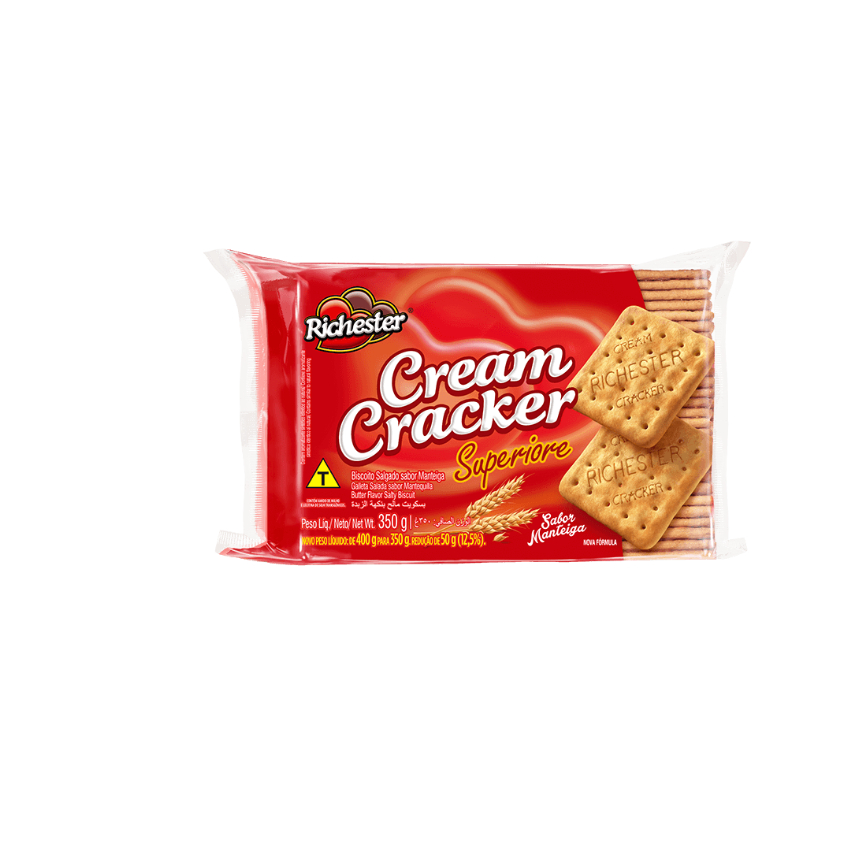 Biscoito Cream Cracker Richester 350g | Shopee Brasil