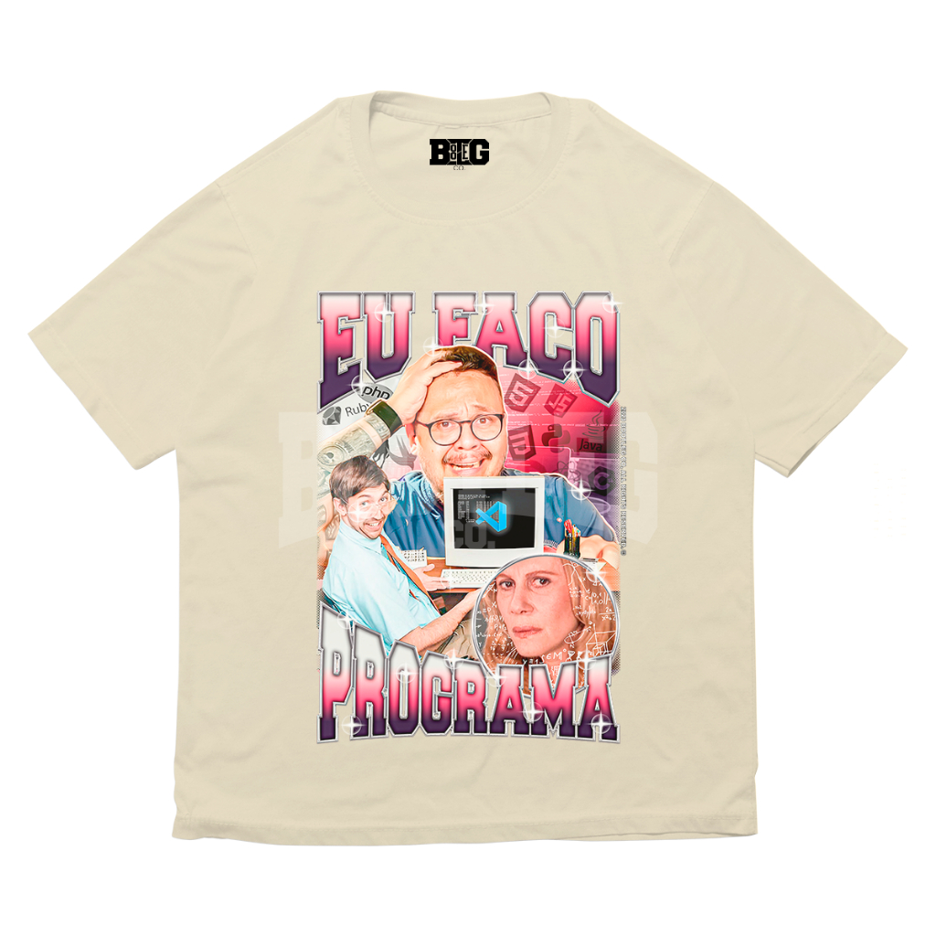 Camisa Básica Camiseta Eu Faço Programa Programador Curso Guanabara ...