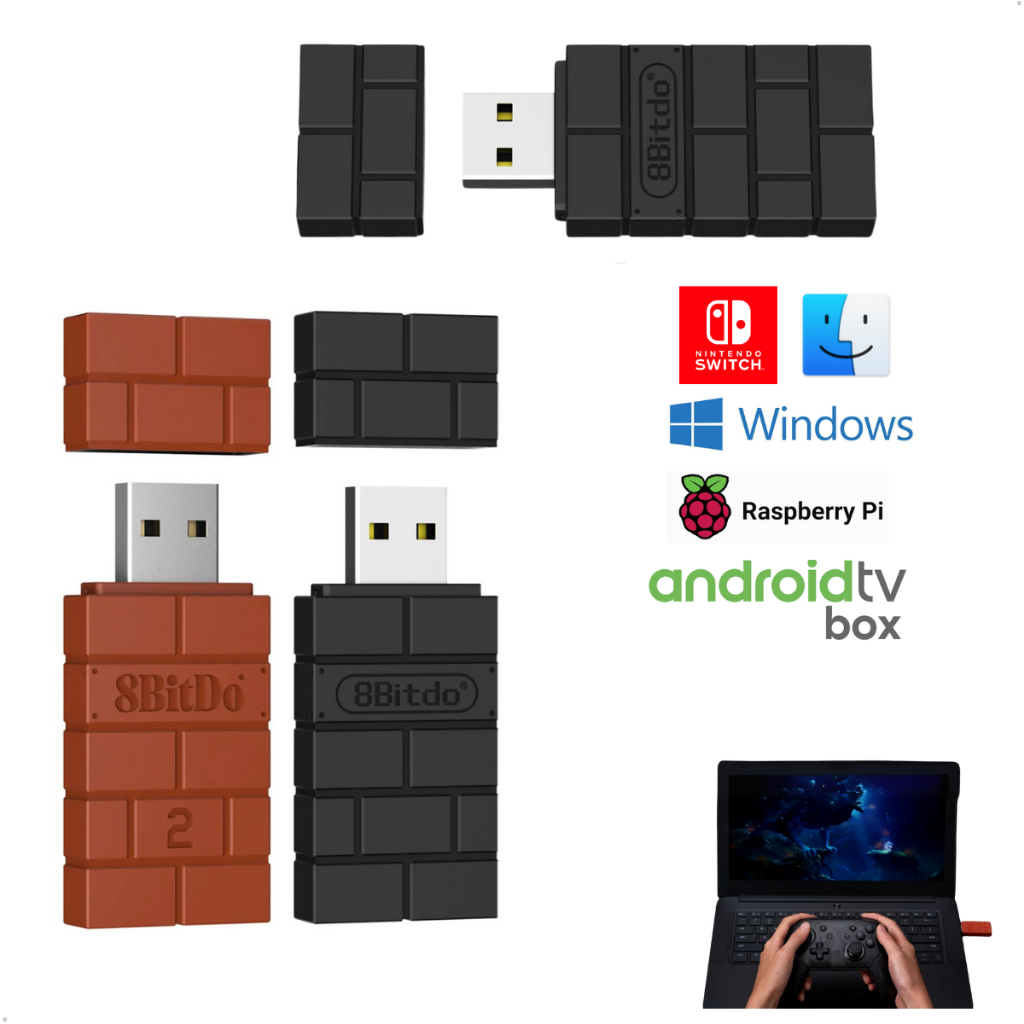 Adaptador 8bitdo Wireless Usb Multi Controles Versão 2 Nintendo Switch/Windows PC/macOS ...