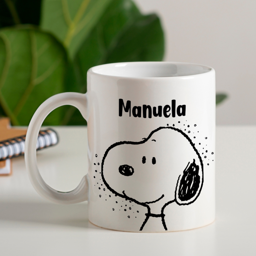 Caneca Snoopy Com Nome Personalizado | Shopee Brasil
