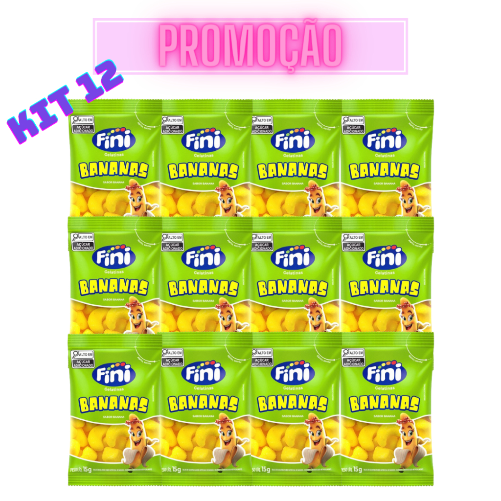 Kit 12 pacotes Fini banana Guloseima 15g | Shopee Brasil