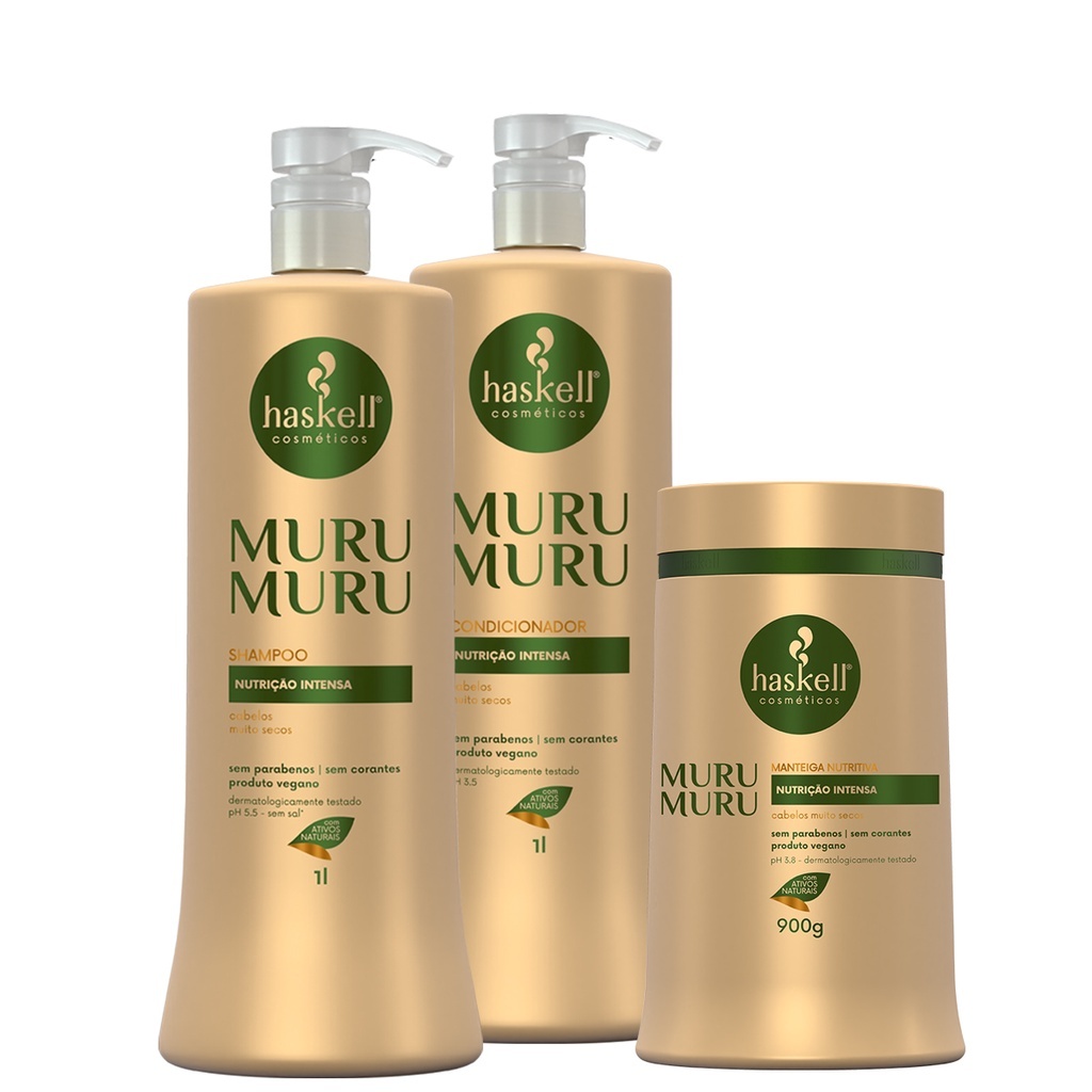 Kit Haskell Murumuru Shampoo Condicionador 1kg Mascara 900g | Shopee Brasil