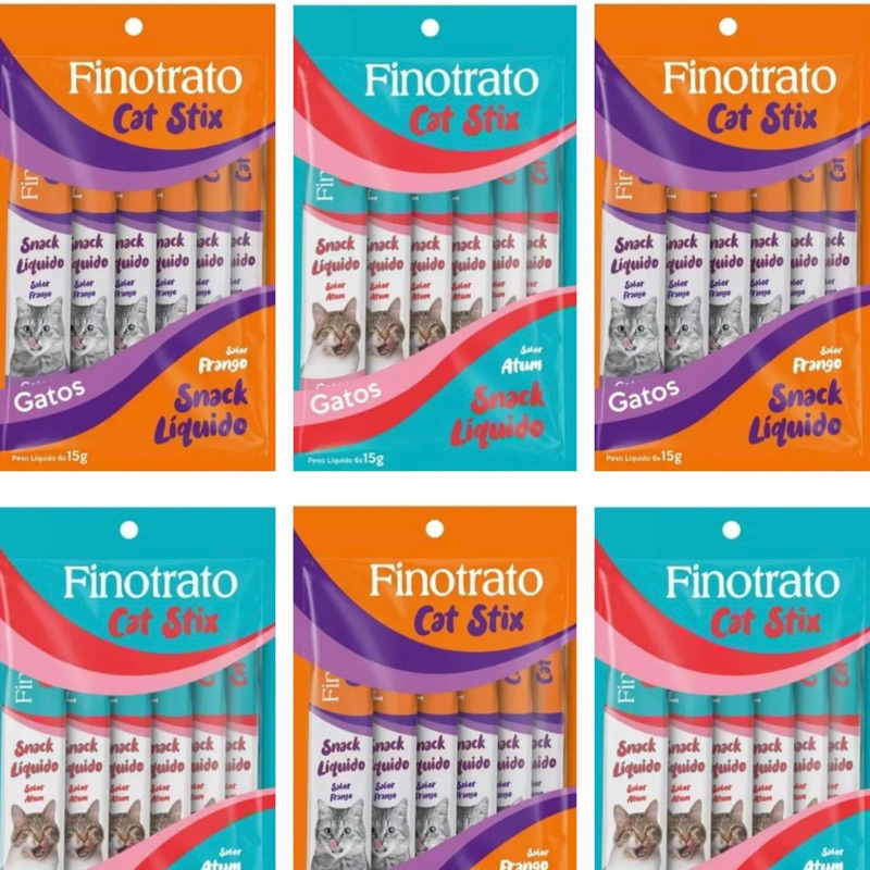 Kit com 36 Unidades Petiscos Cat Stix Snack Líquido Finotrato para ...