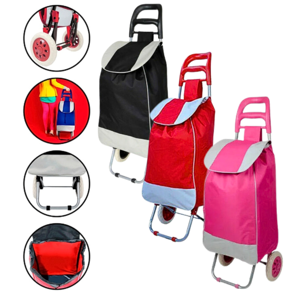 Carrinho De Feira Compras Impermeável Dobrável Mercado Multifuncional ...