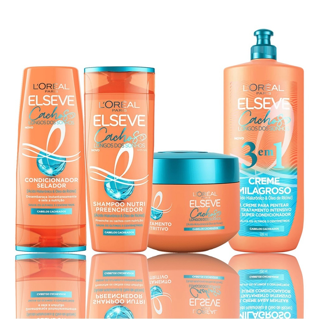 Kit Cachos Longos dos Sonhos Elseve Loreal Paris (Shampoo 375ml e ...