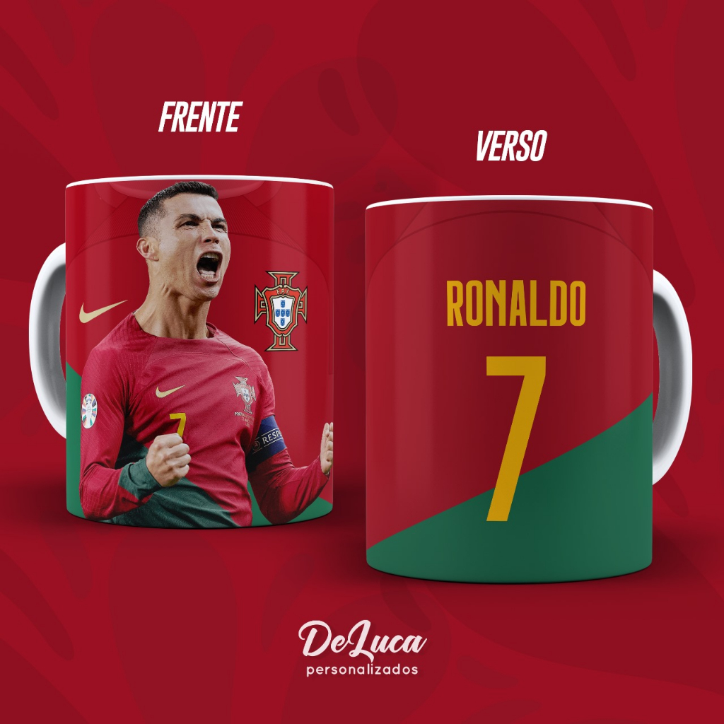 Caneca Cristiano Ronaldo 7 Seleção Portugal CR7 | Shopee Brasil