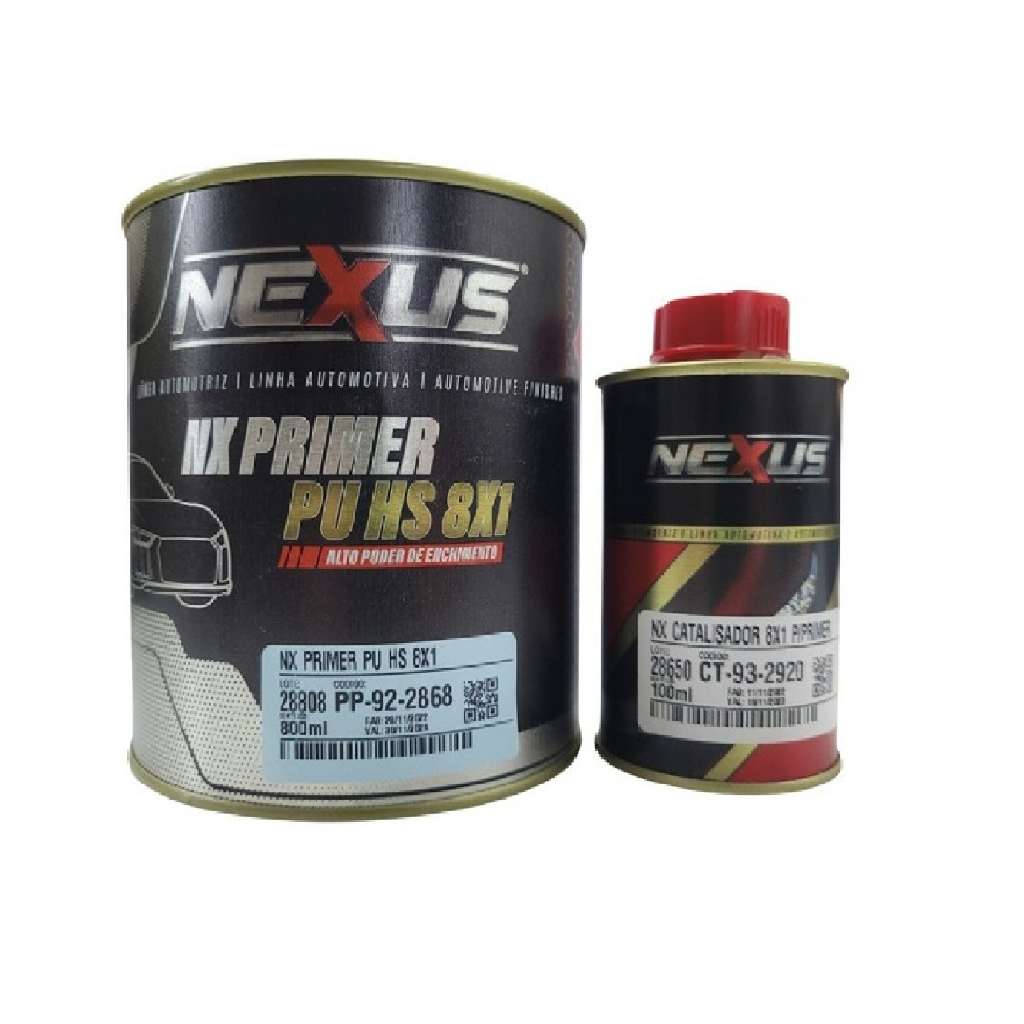 Nx Primer PU Hs 8x1 800ml + Catalizador 8x1 100ml - Nexus linha Automotiva | Shopee Brasil