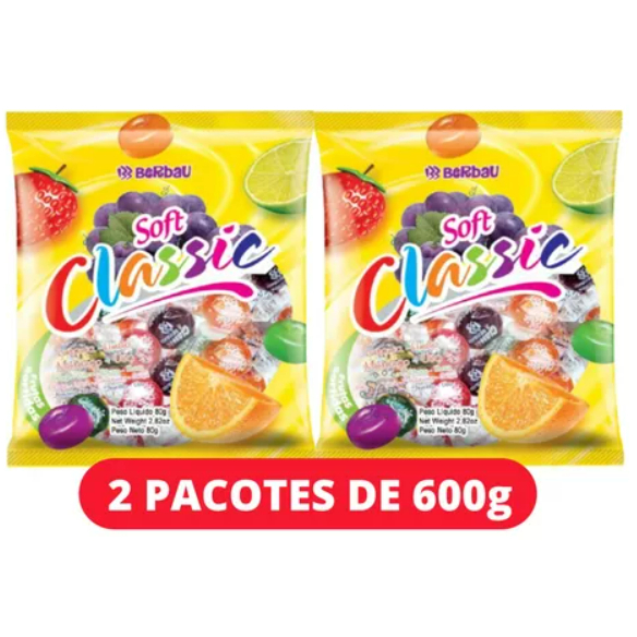 Bala Soft Classic Berbau (2 Pacotes x 600g) Frutas Sortidas | Shopee Brasil