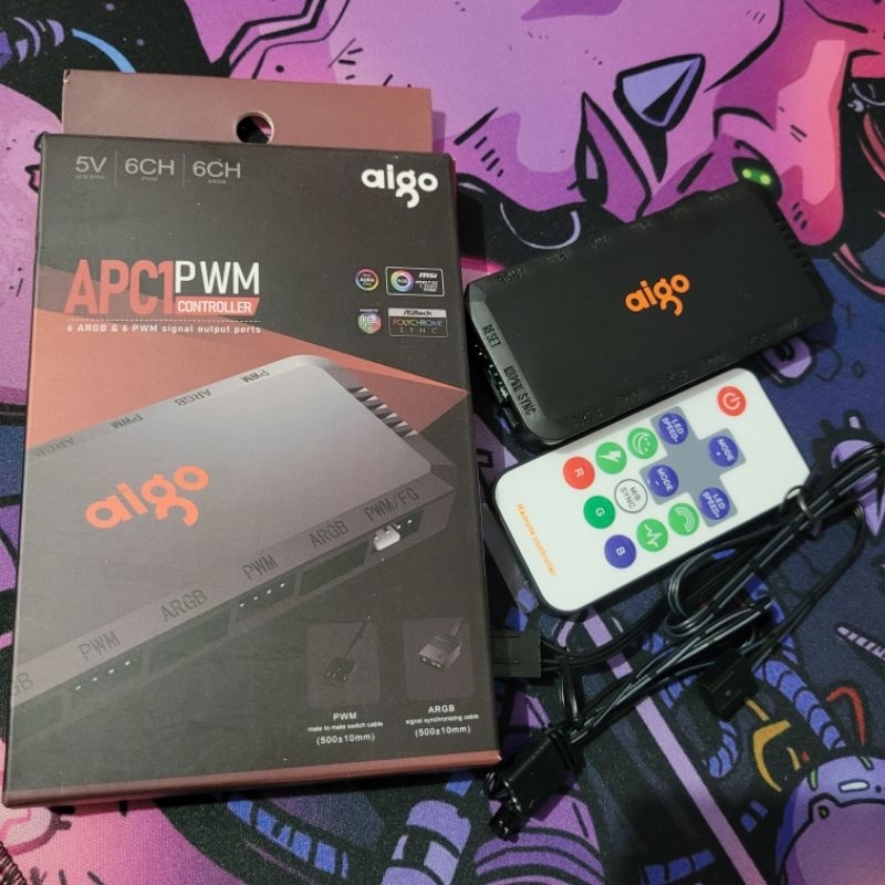 HUB controladora Aigo APC1 PWM ARGB 5v 3pin + controle / Pc Gamer ...